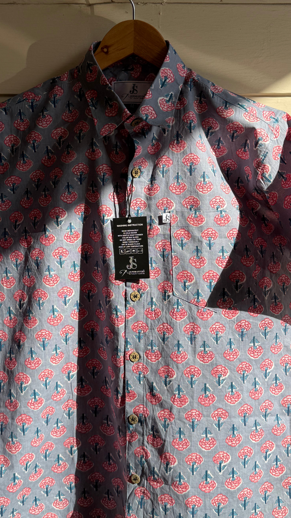 Booti Printed Breezy Feel Half Sleeves Shirts for Men's – Jaipuri Stitch